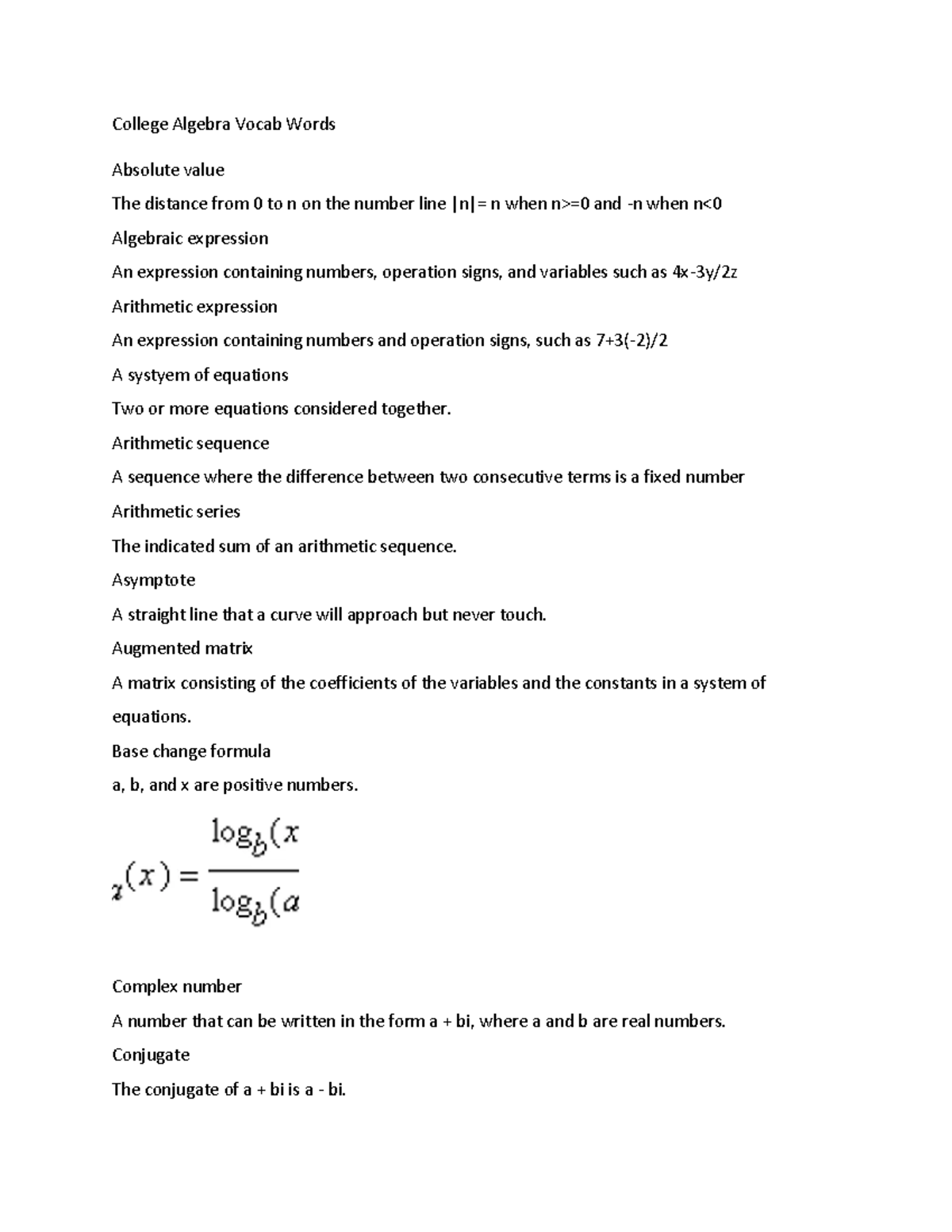 College Algebra Vocab Words College Algebra Vocab Words Absolute college-algebra-vocab-words-college-algebra-vocab-words-absolute