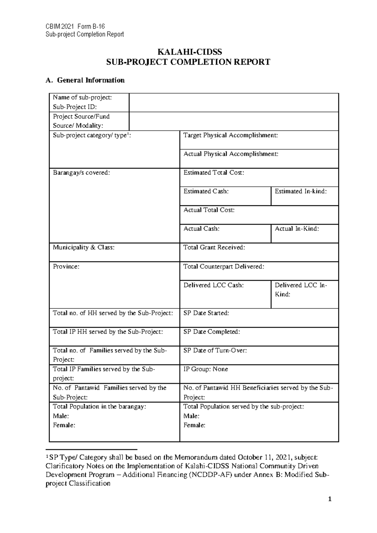 New-SPCR-format - SPCR - Sub-project Completion Report KALAHI-CIDSS SUB ...