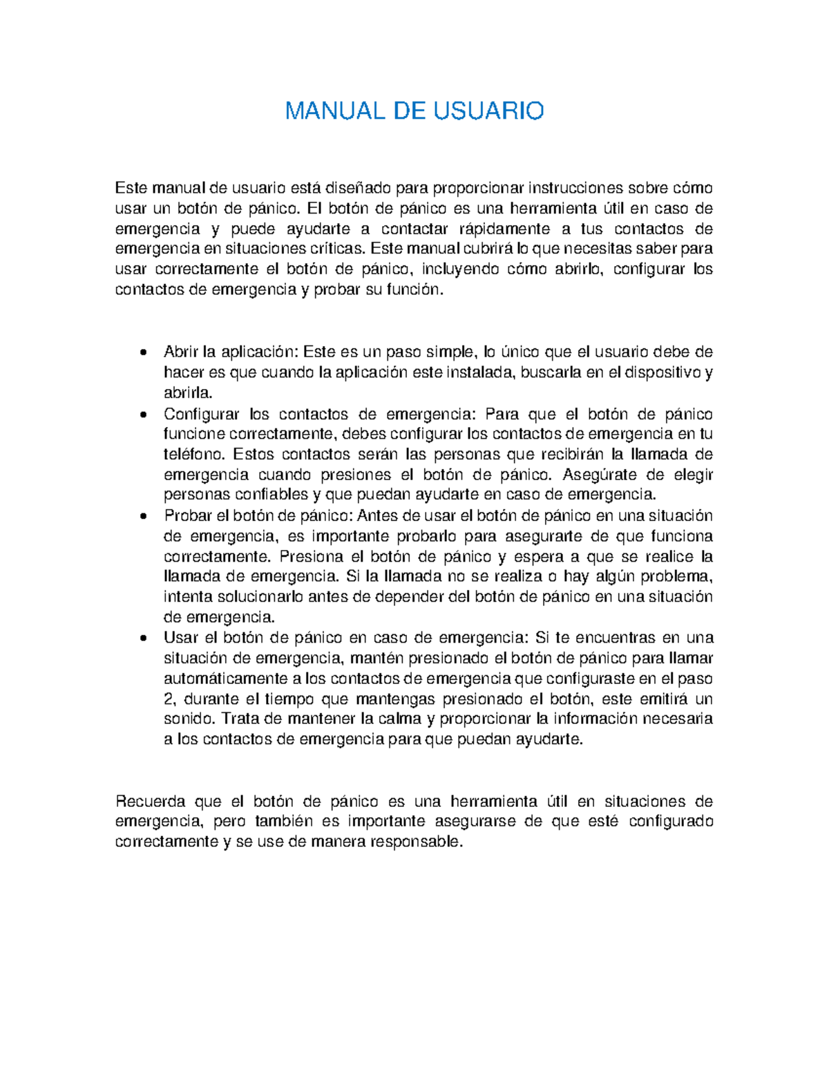 Manual DE Usuario - Tecnologia para empresa - MANUAL DE USUARIO Este ...