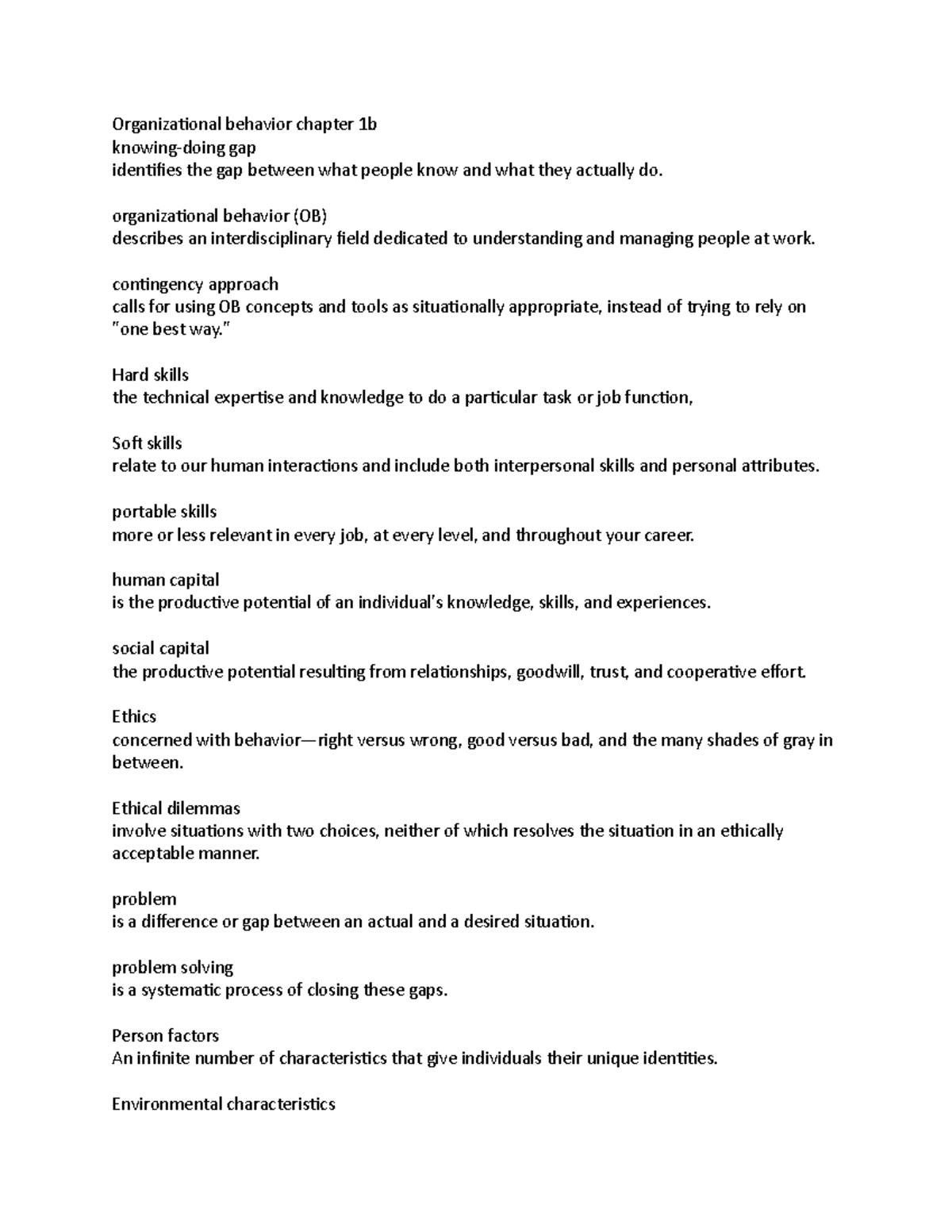 Organizational behavior chapter 1b - Organizational behavior chapter 1b ...