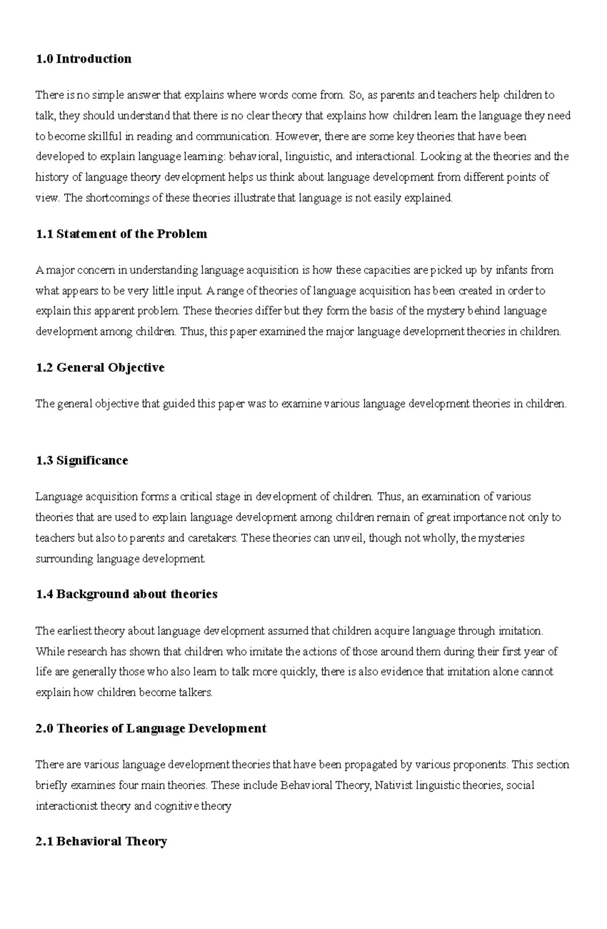 Language theory - short but concise - 1 Introduction There is no simple ...