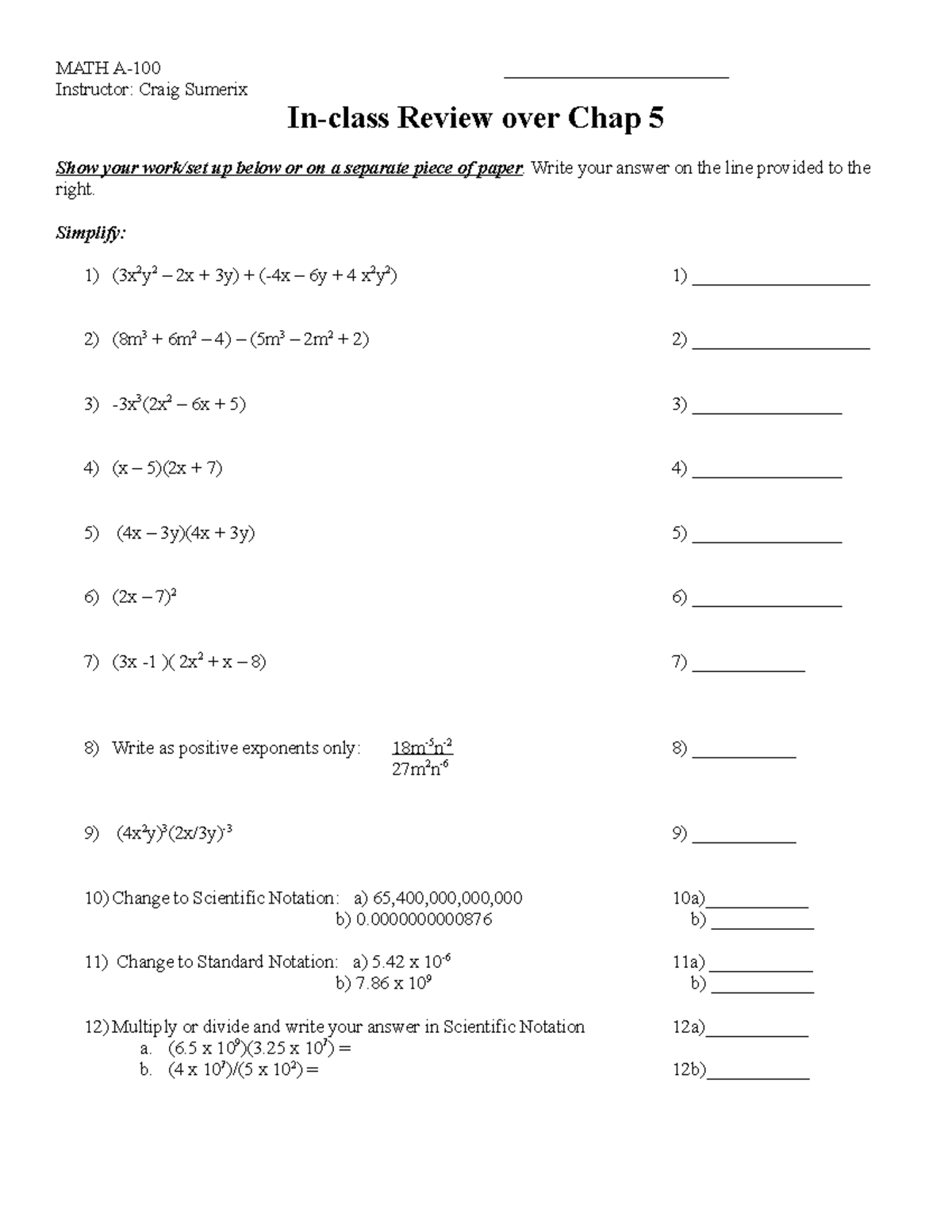 Math A-100 In-class review over Chap 5 - MATH A-100 ...