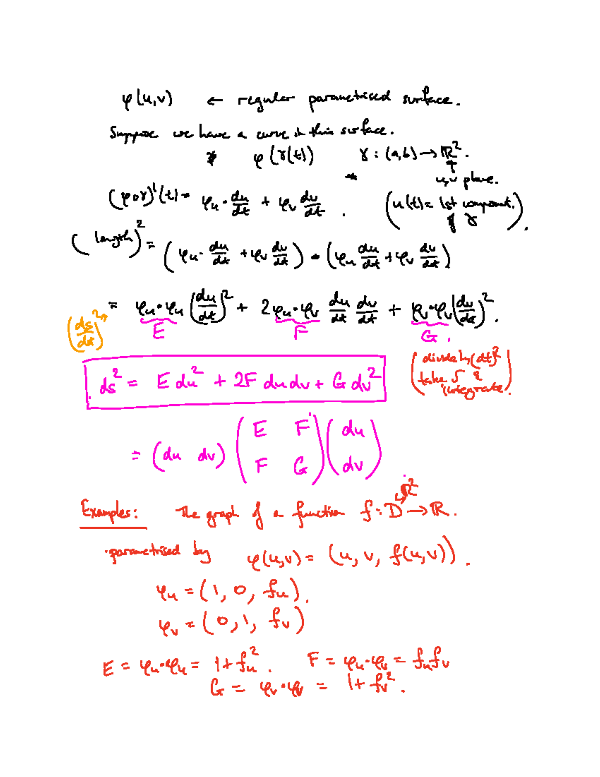 Note 11 Sep 2020 - Tute - y Lu v regular paranelised surface Suppose we ...
