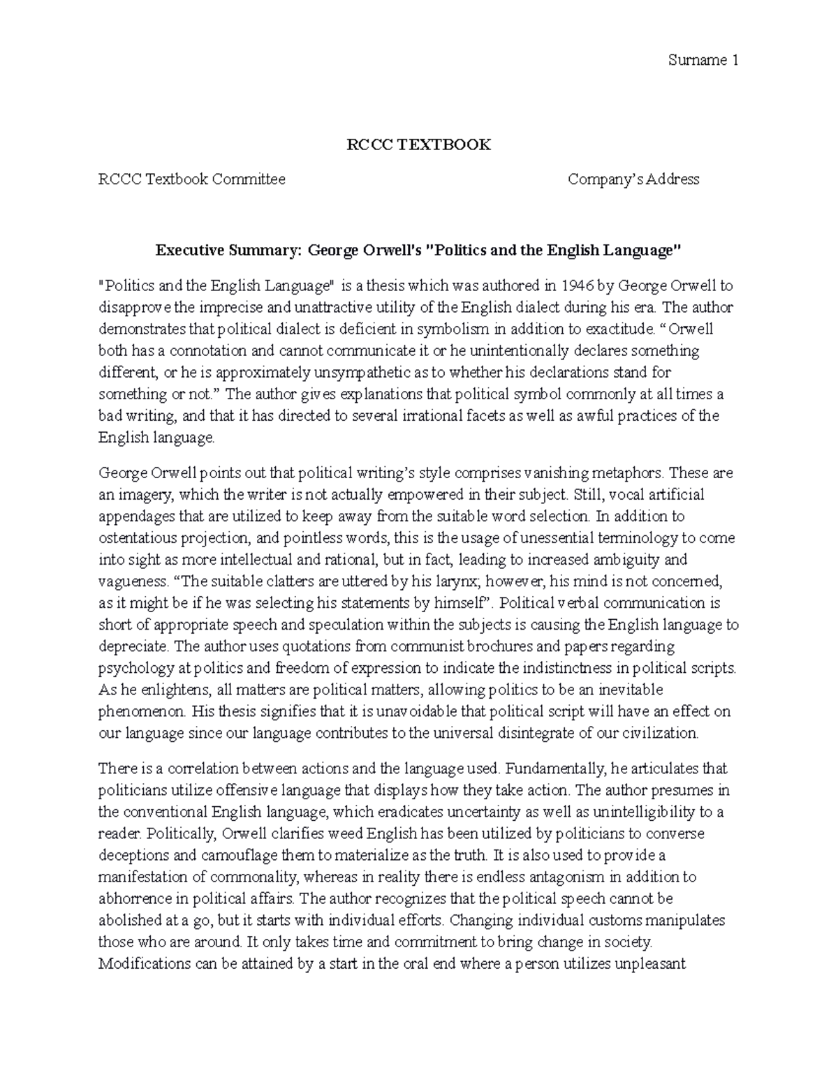 751066-Executive Summary - Surname 1 RCCC TEXTBOOK RCCC Textbook ...