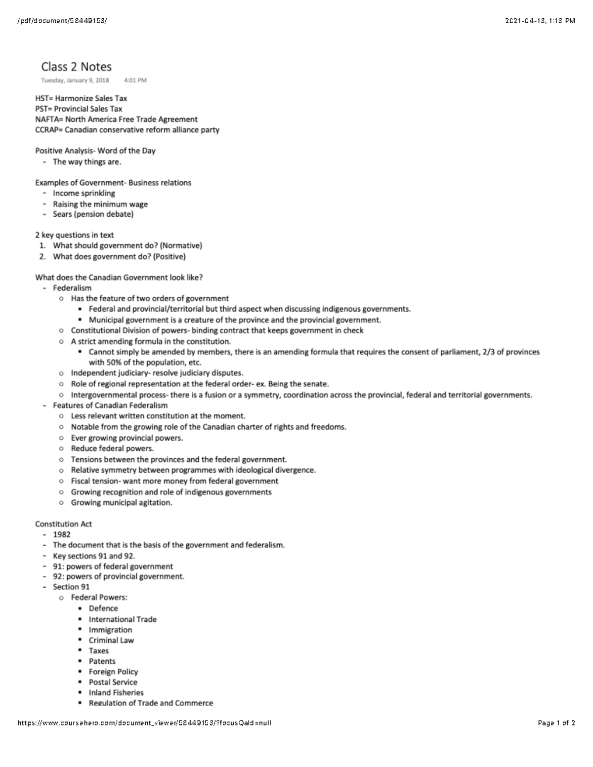 Class 2 Notes - G. Mackintosh - POL 2320 - /pdf/document/58449153/ 2021 ...