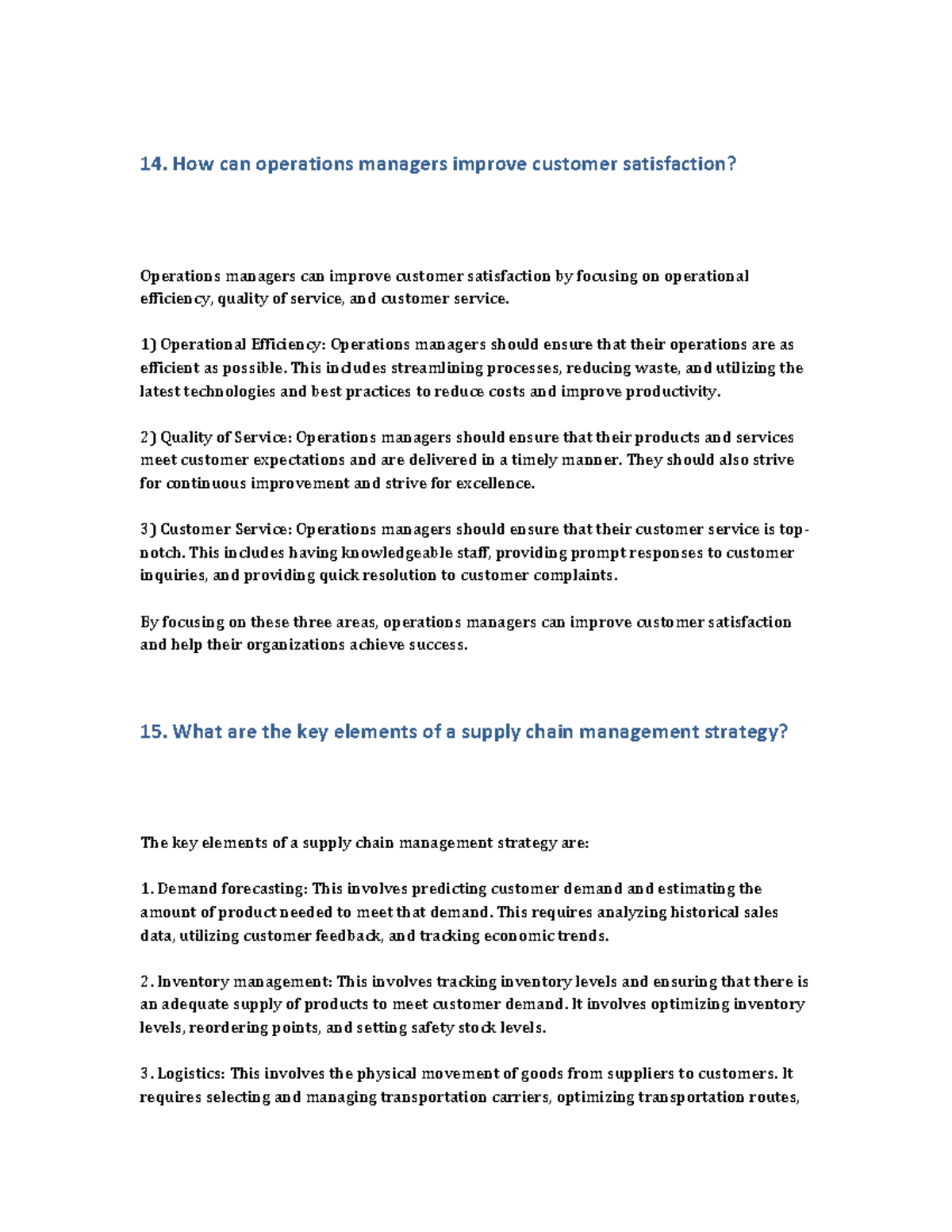Operations management 3 - 14. How can operations managers improve ...