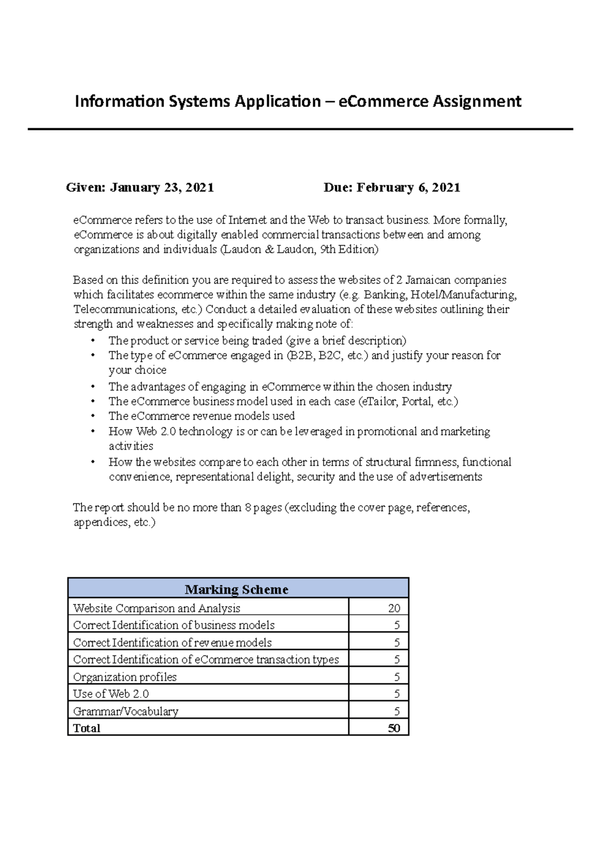 E Commerce Assignment - Informaion Systems Applicaion – eCommerce ...