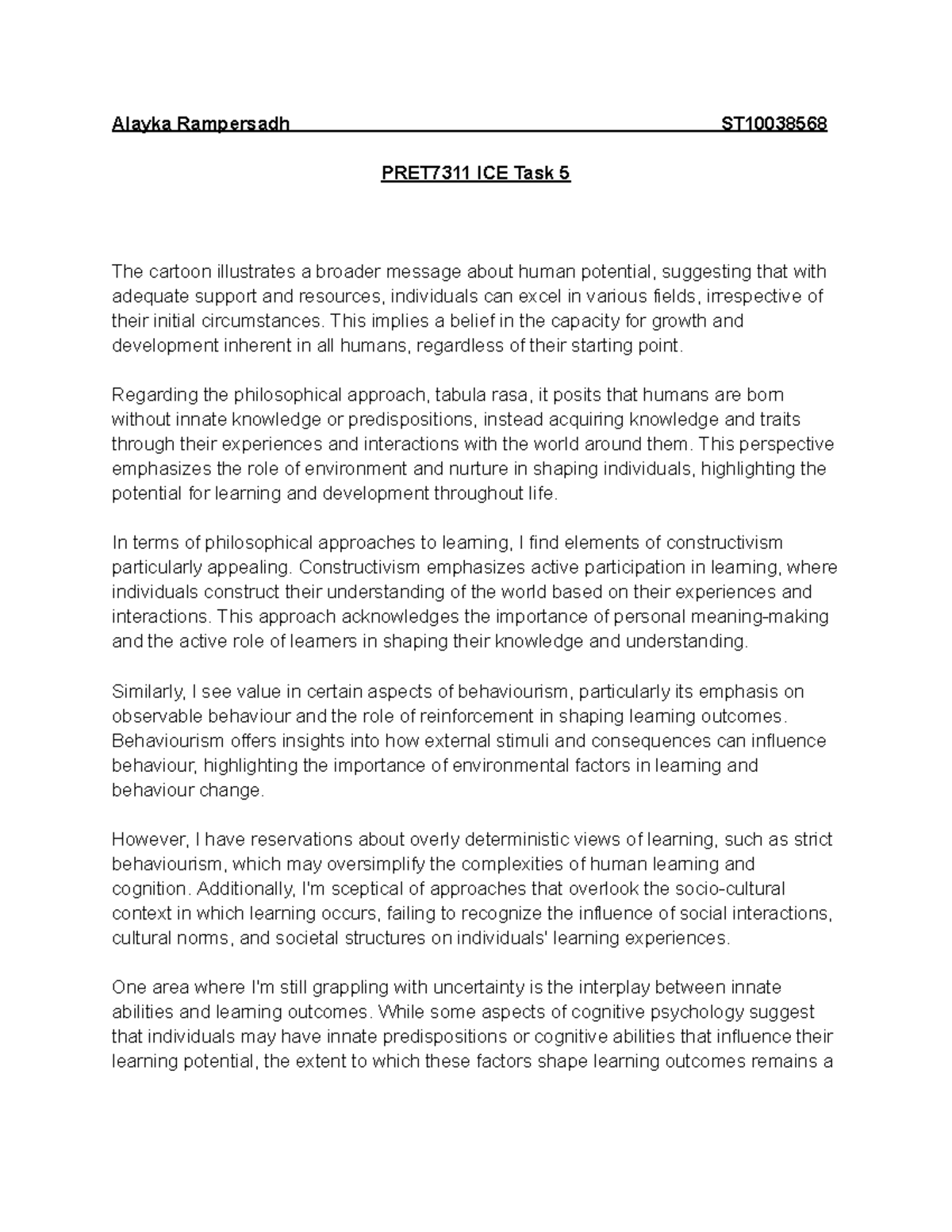 PRET7311 ICE Task 5 Alayka Rampersadh ST10038568 - Alayka Rampersadh ST PRET7311 ICE Task 5 The ...