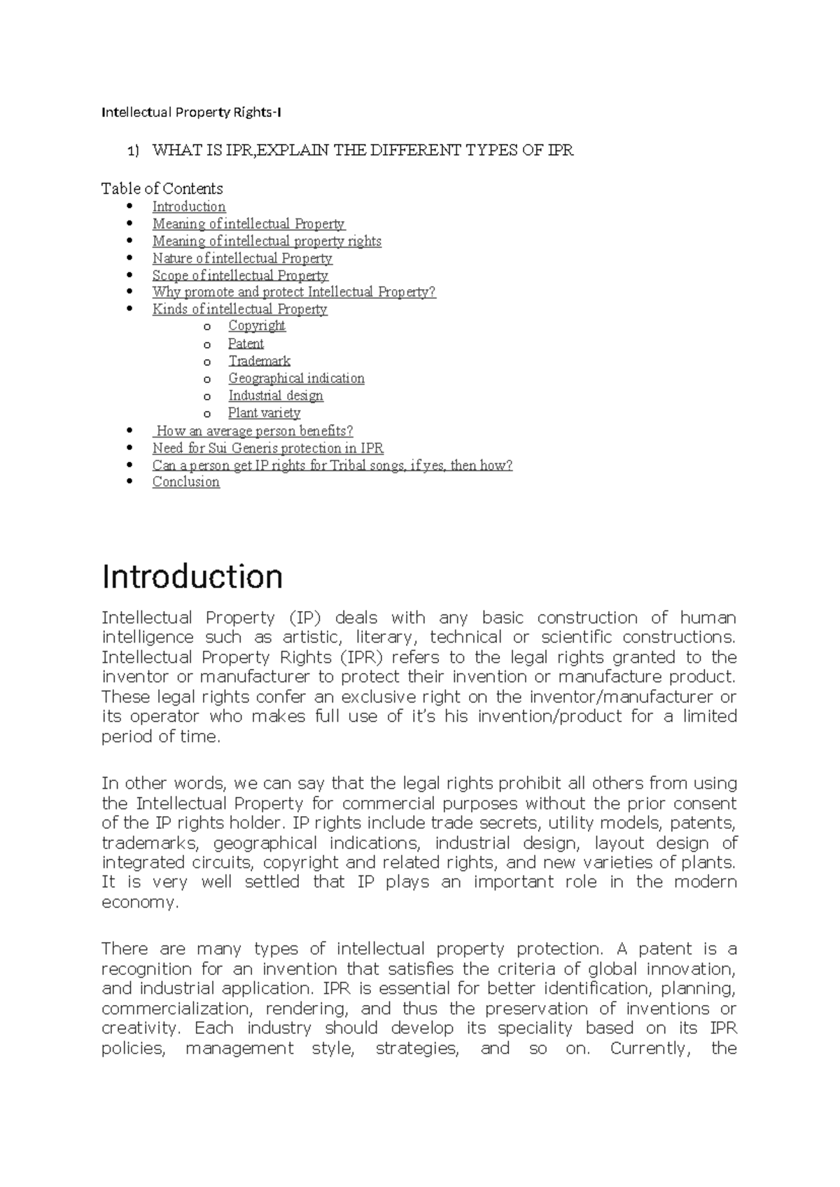 Intellectual Property Rights - Intellectual Property Rights (IPR ...