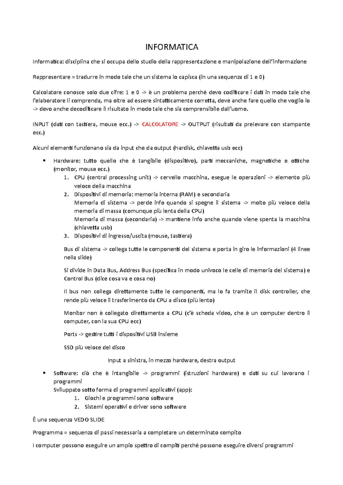 Informatica - U1 - File con spiegazioni programmazione in Python - INFORMATICA Informatica ...