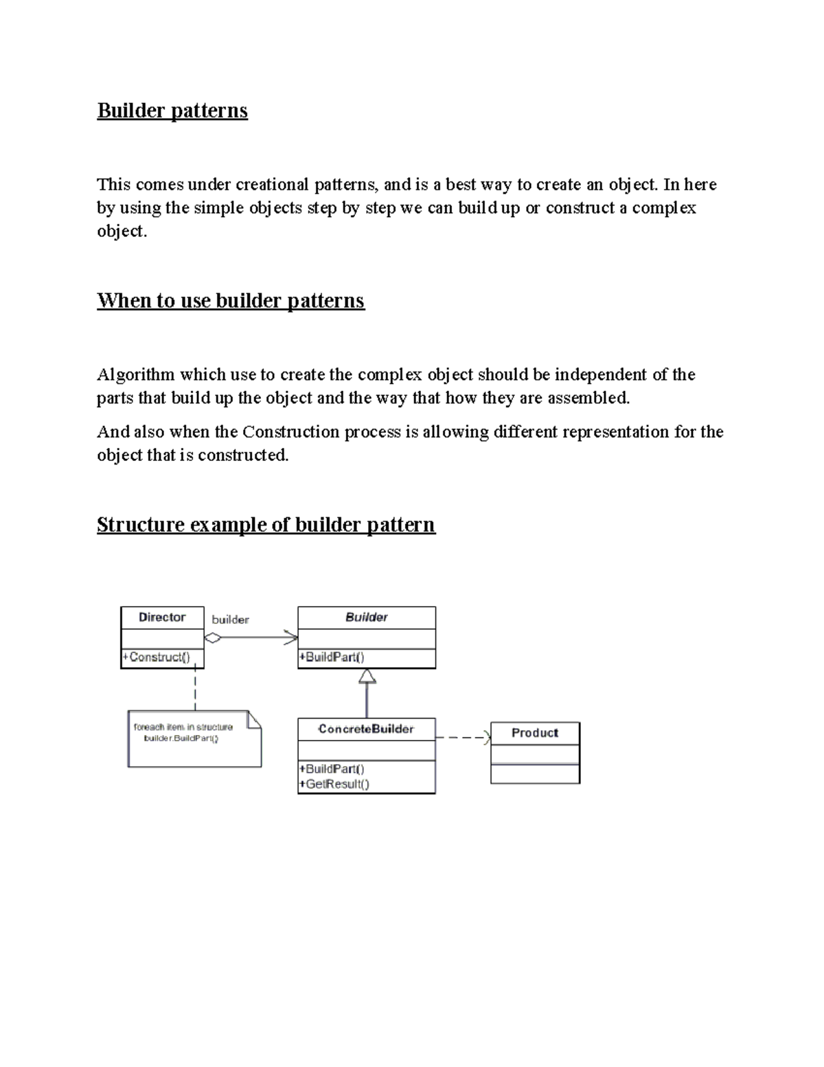 Oop- Builder patterns - OOP Notes - Builder patterns This comes under ...