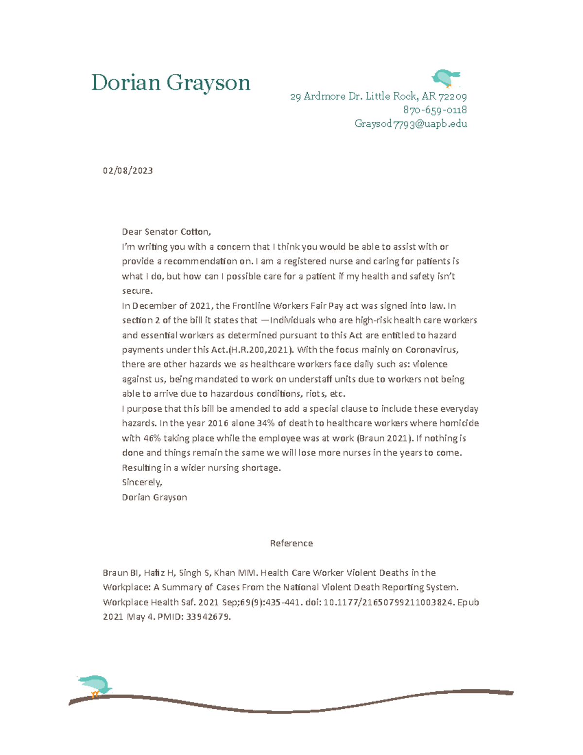 Dorian Grayso 4 - Adv Letter - Dorian Grayson 29 Ardmore Dr. Little ...