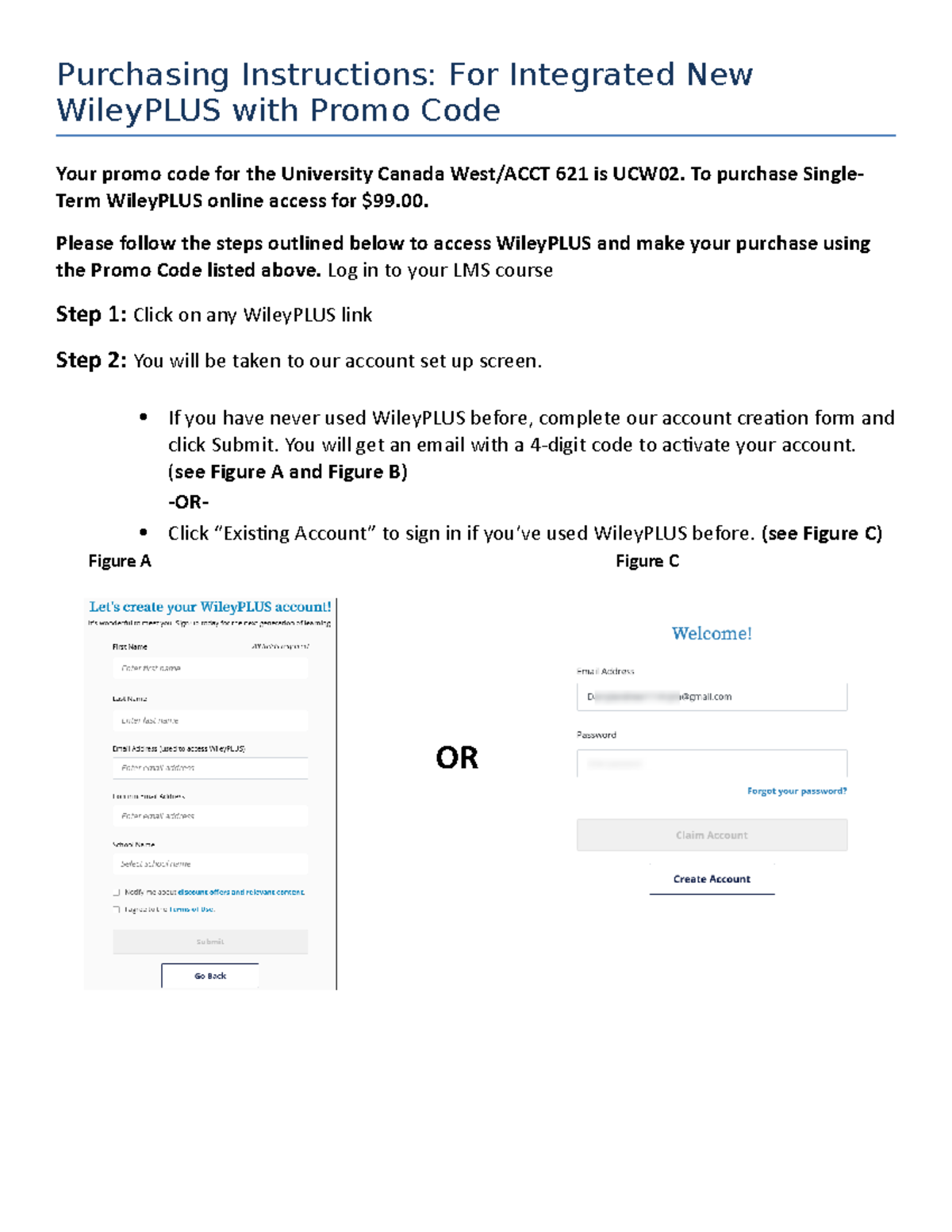 University Canada West.ACCT 621 New WP Integrated Promo Code Purchasing ...