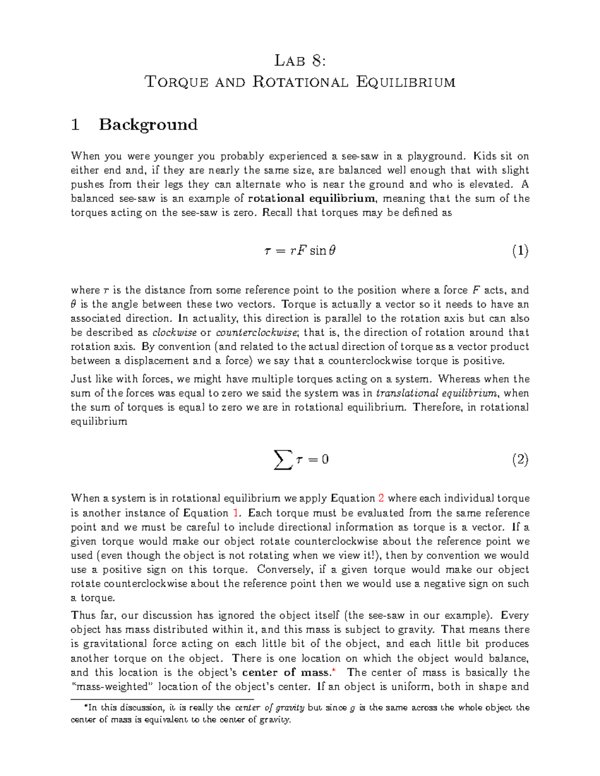 Phys1 Lab8 2023 - Practice Materials - Lab 8: Torque and Rotational ...