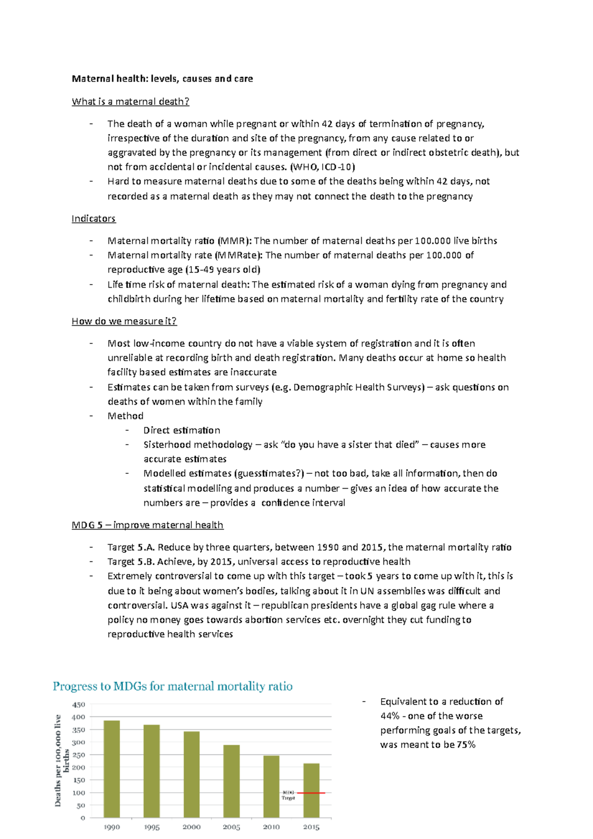 Maternal health - levels, causes and care - Maternal health: levels ...