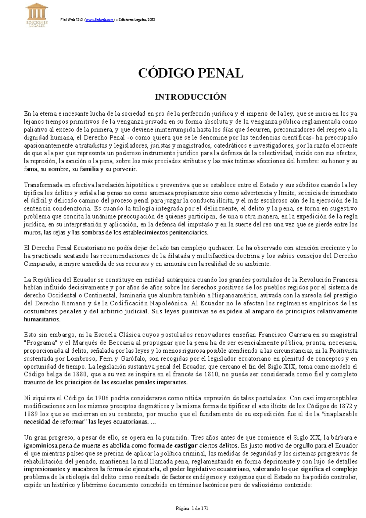 Codigo- Penal-act - Penal - CÓDIGO PENAL INTRODUCCIÓN - Studocu