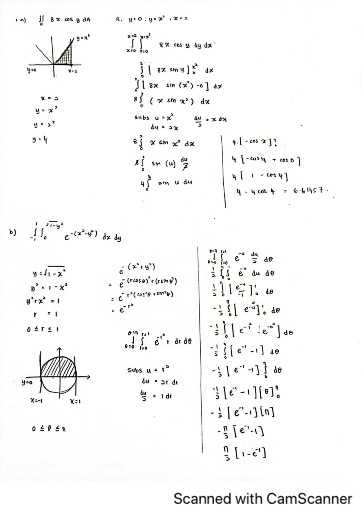 MAT538 tuto4 - totorial chapter 4 - 18 8x cos y da y=x2 V 8x cos y dy dx y=o X=2 dx Jlox sin (x ...