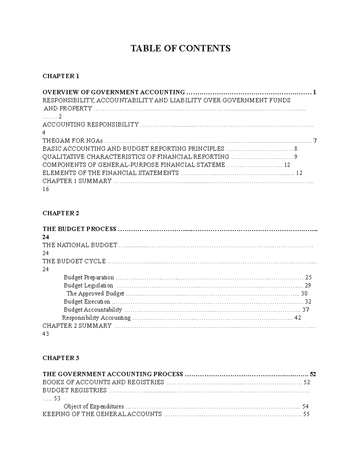 Acctg 332 Table-OF- Contents 1 - TABLE OF CONTENTS CHAPTER 1 OVERVIEW ...