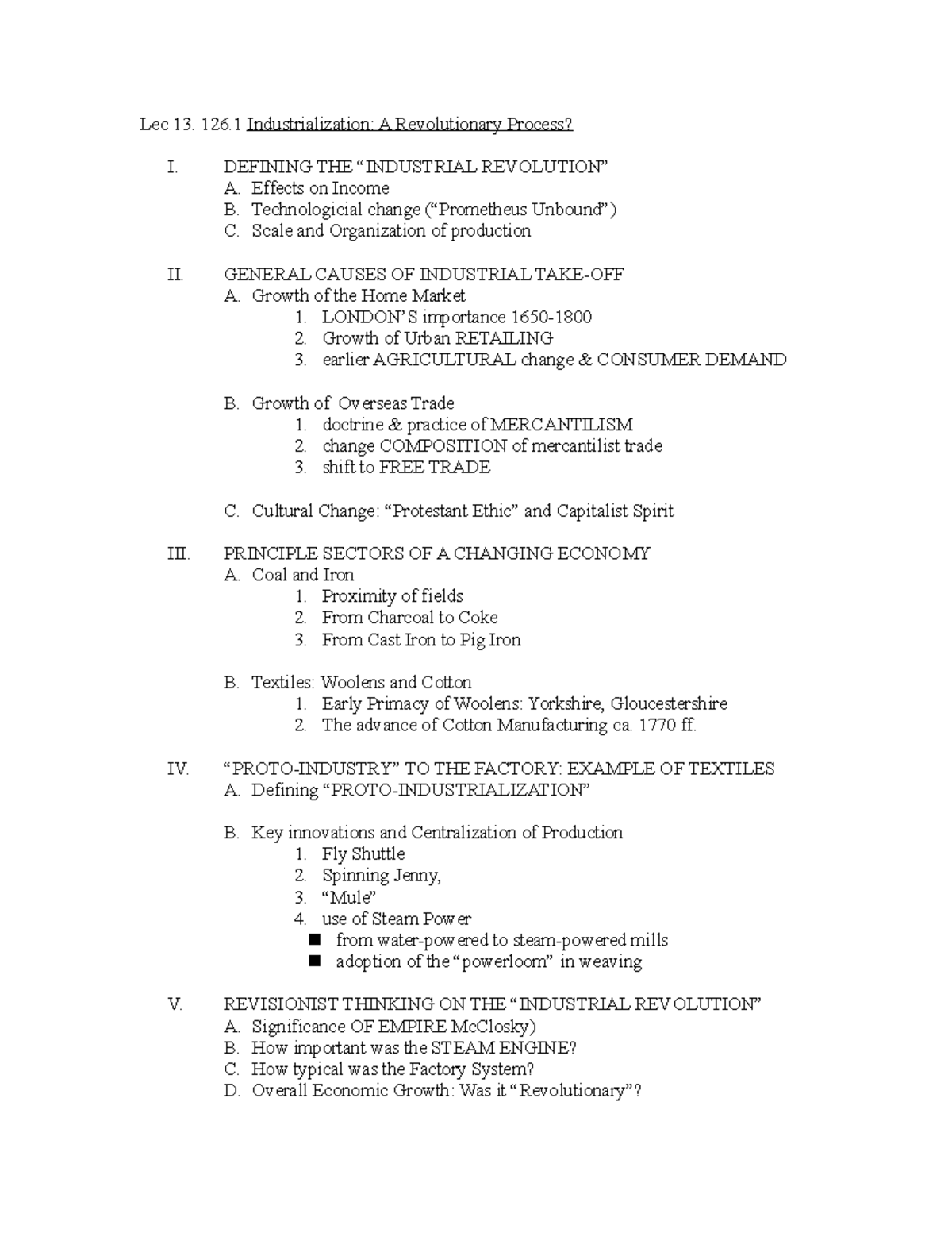 Lec 13 Industrial Rev - Lecture notes 13 - Lec 13. 126 ...