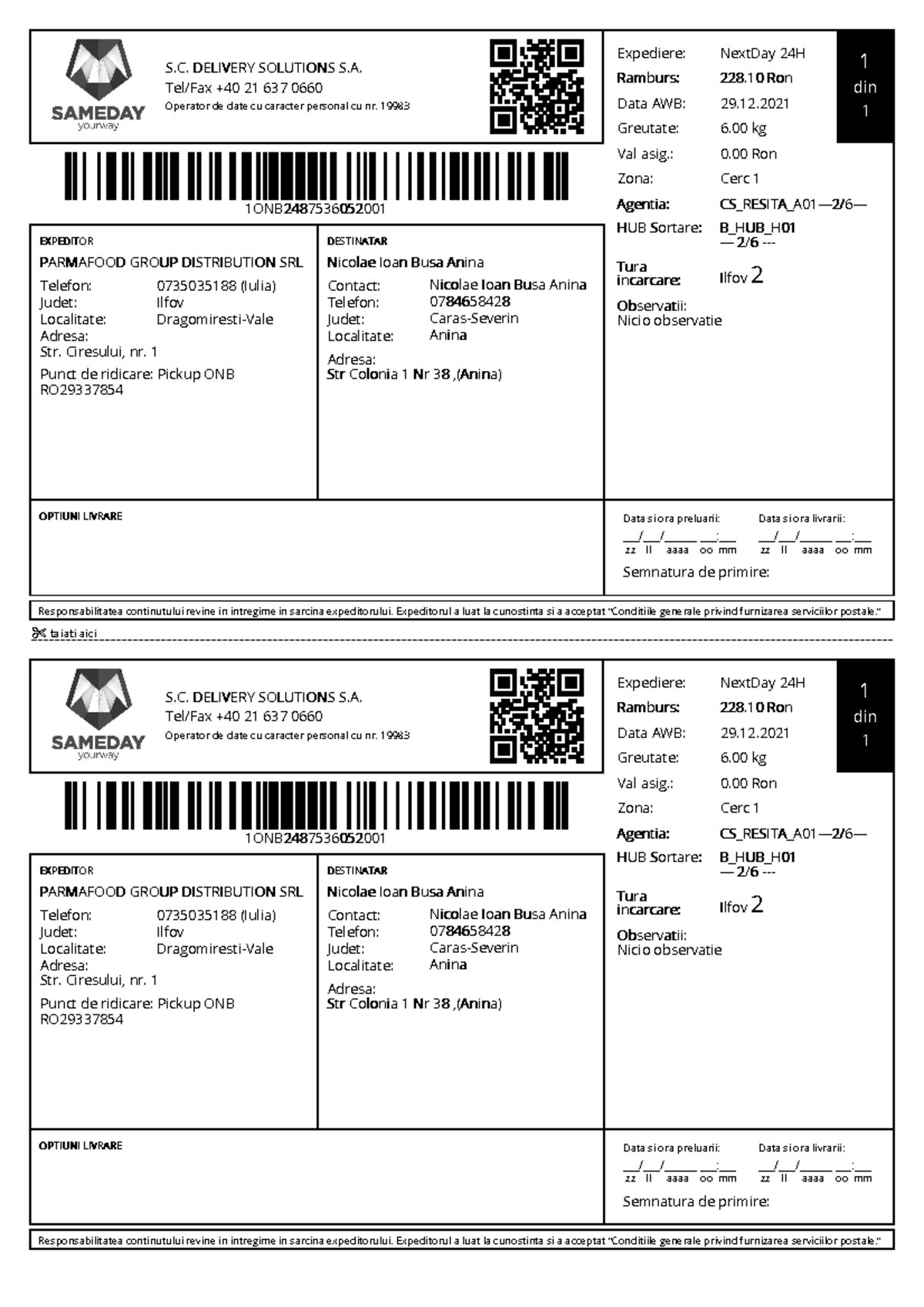 Marketing AWB Sameday 2021 - S. DELIVERY SOLUTIONS S.A.S. DELIVERY ...