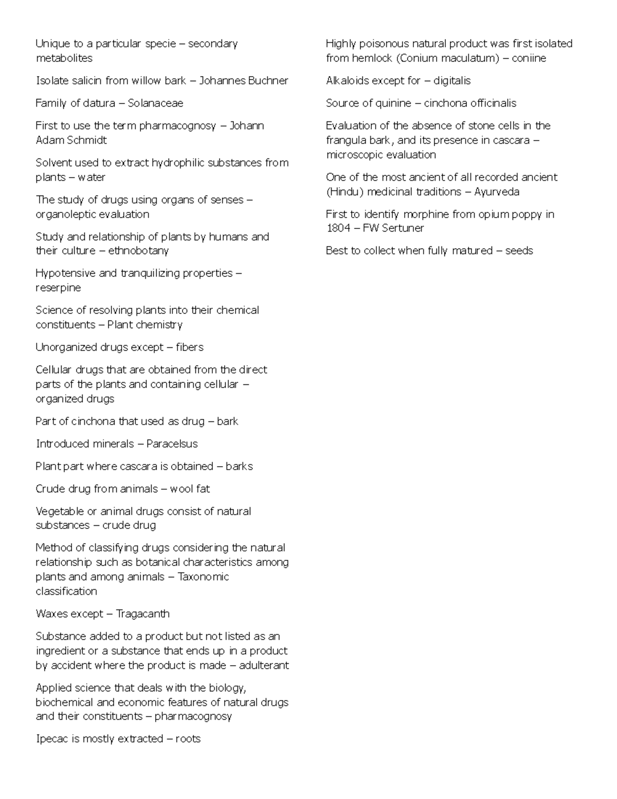 Intro pcog m1 - pcog - Unique to a particular specie – secondary ...