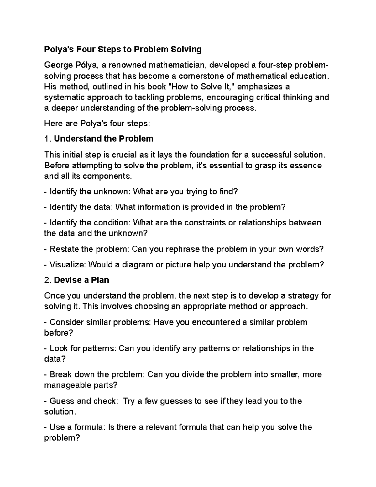 Polya - 1. Mathematical Strands in K to 12 Curriculum The K to 12 ...