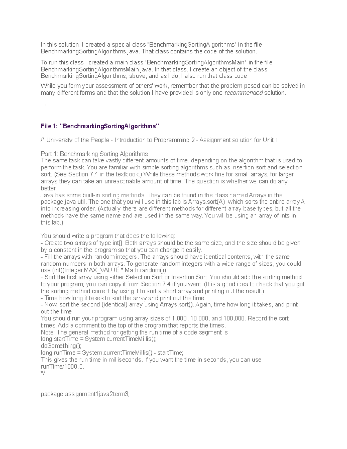 Solutions For Assignment Unit 1 In This Solution I Created A Special