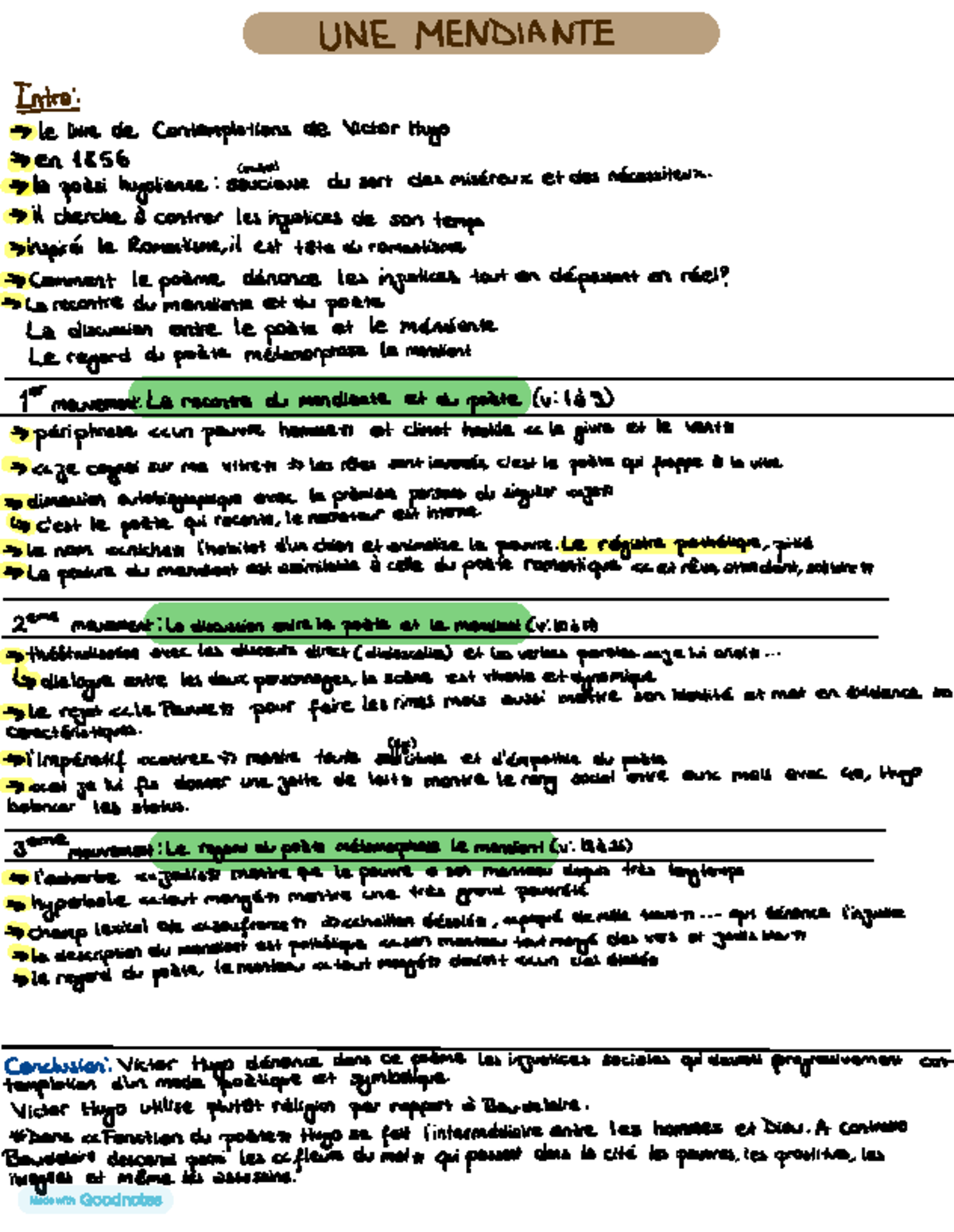 Une mendiante - analyse linéaire - UNE MENDIANTE Introve de Contemplat ...