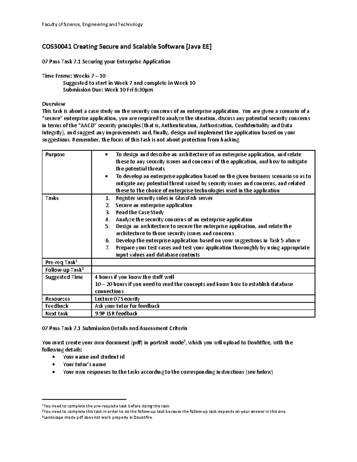 07 Pass Task 7 - Pass task 7 - Faculty of Science, Engineering and Technology COS30041 Creating ...