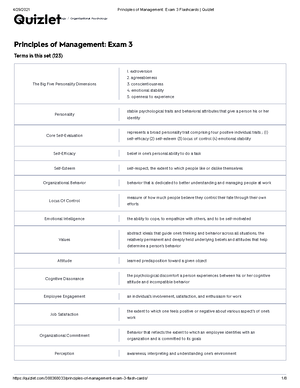 MGT103 Exam 1 Study Guide - 1 Managing and Performing Introduction The ...