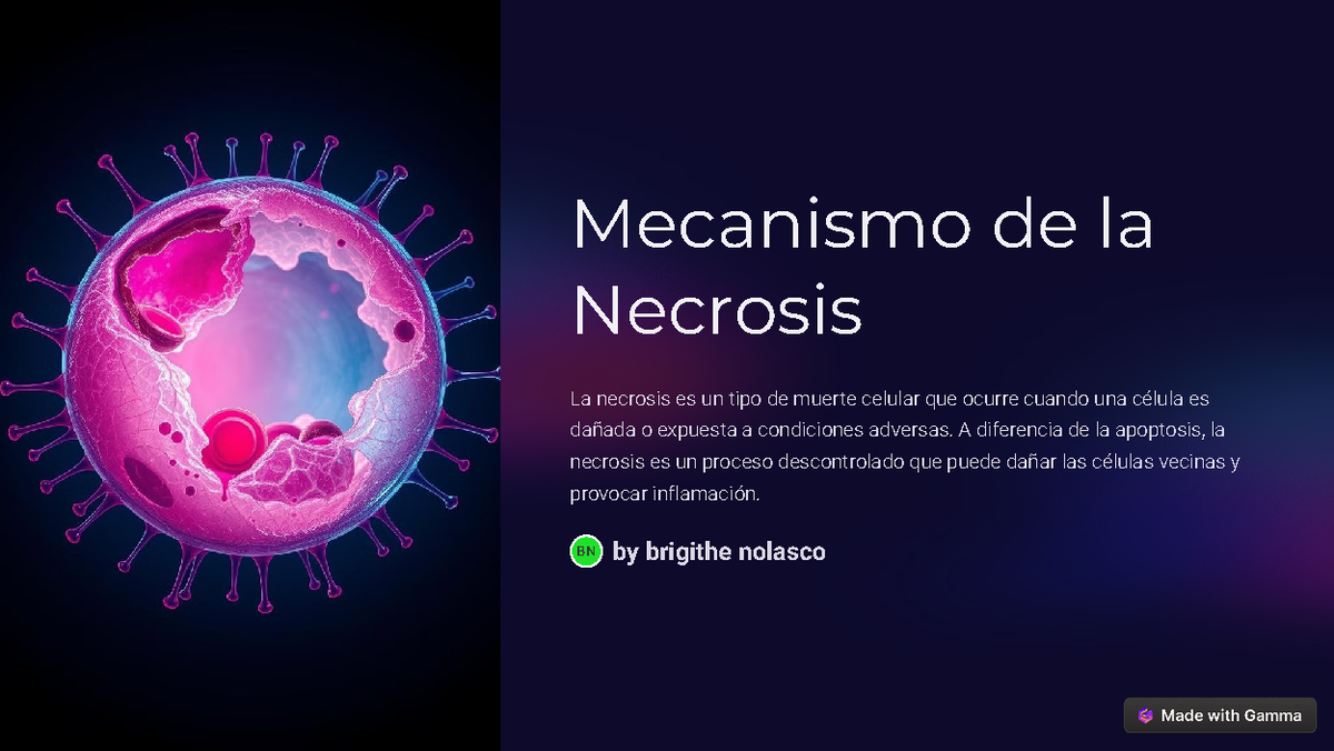 Mecanismo de la Necrosis - Mecanismo de la Necrosis La necrosis es un ...