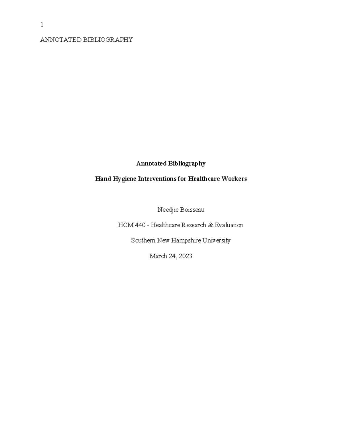 Annotated Bibliography - ANNOTATED BIBLIOGRAPHY Annotated Bibliography ...