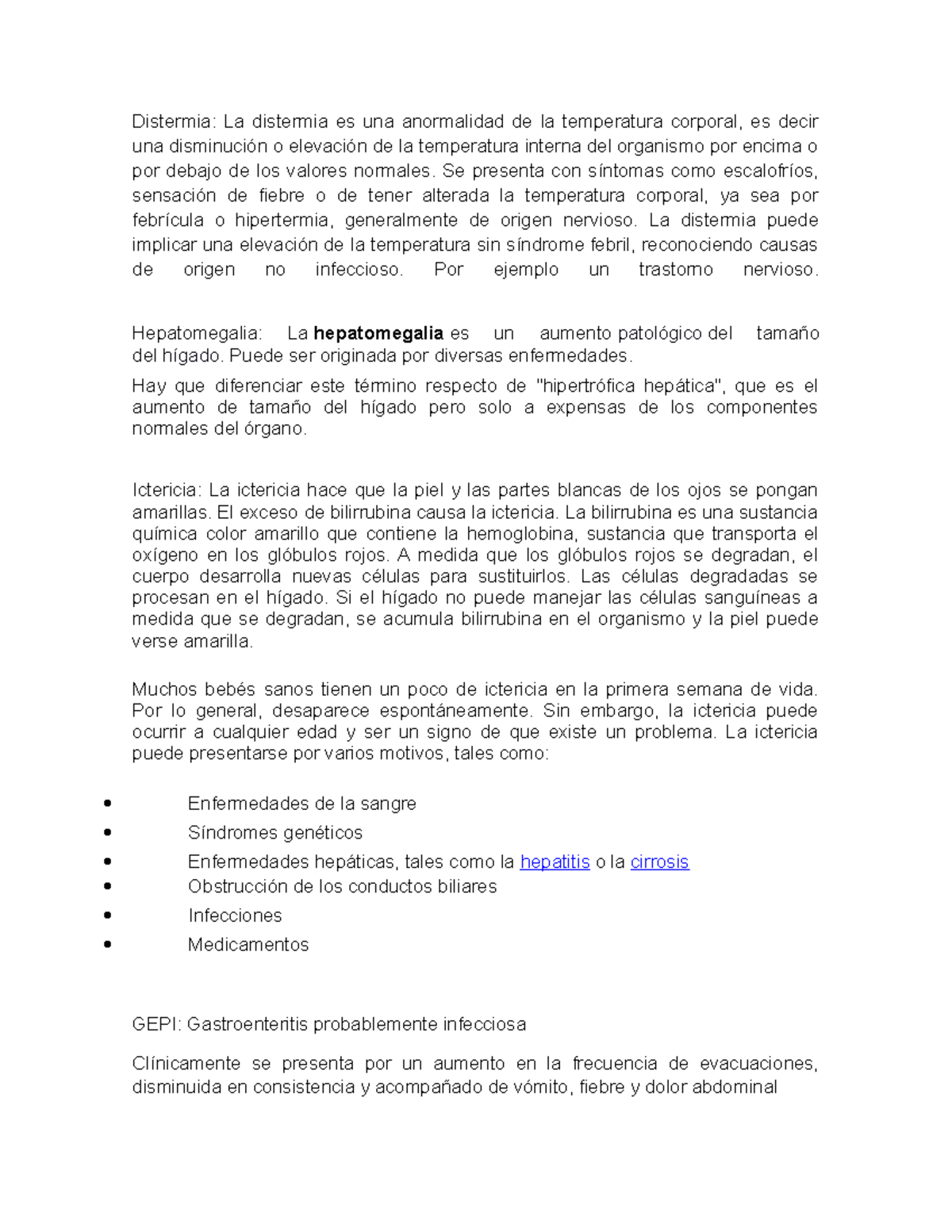resumen pediatria - Distermia: La distermia es una anormalidad de la ...