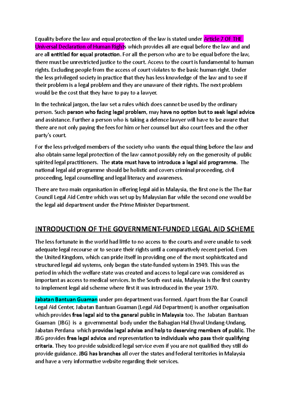 Legal aid chap 6 - Equality before the law and equal protection of the ...