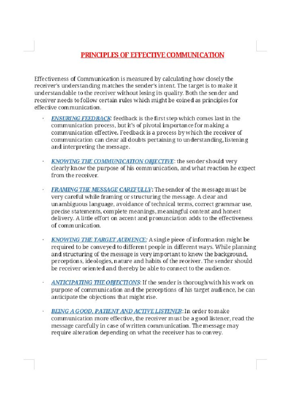 Principles of communication - Business Communication/ Communicative ...