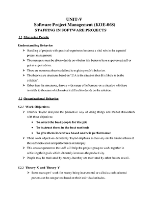 SPM UNIT-2 - UNIT- Project Life Cycle and Effort Estimation Project Life cycle and various ...