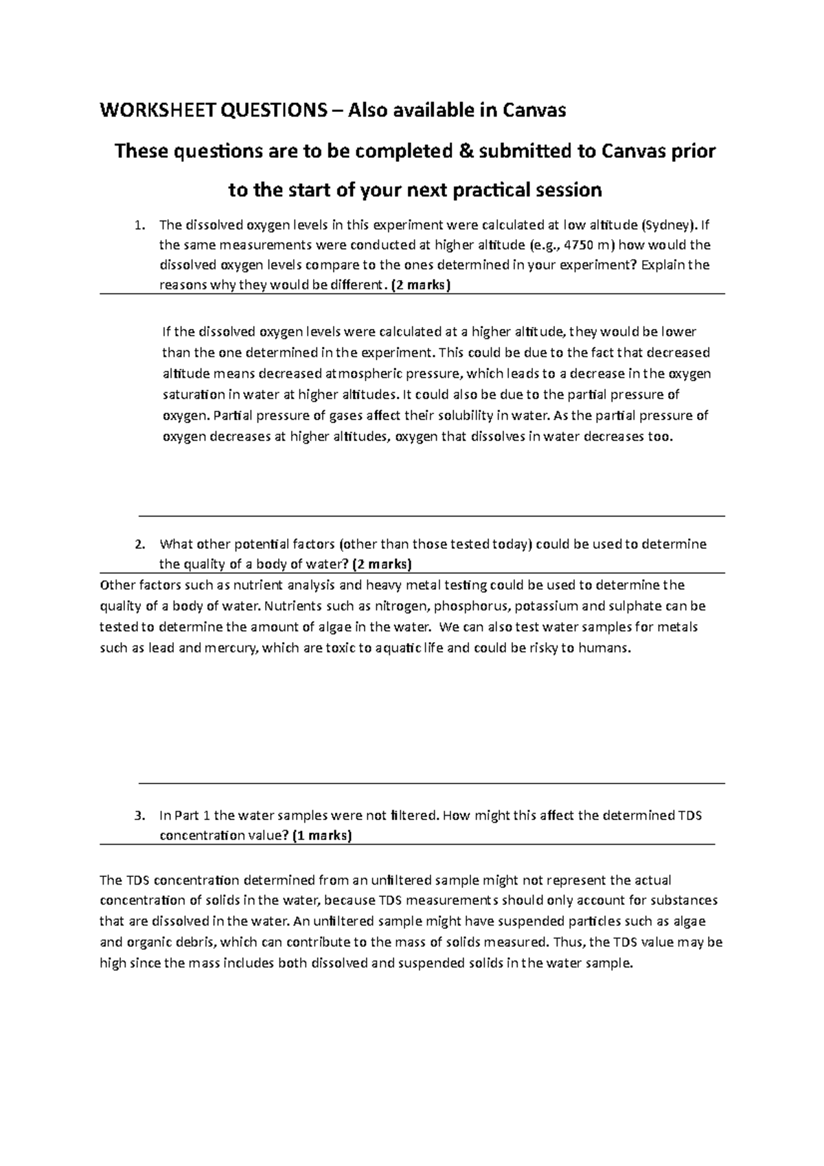 Prac 4 Postlab Worksheet 2024-2 - WORKSHEET QUESTIONS – Also available in Canvas These ques=ons ...