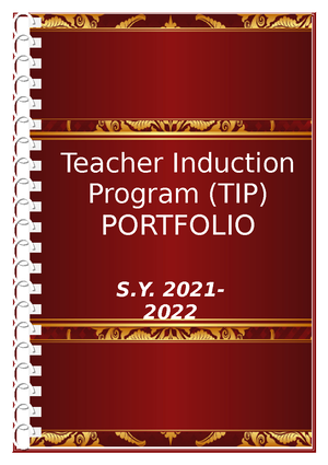 TIP Course-2 - TIP MODULES - Teacher Induction Program (TIP) PORTFOLIO ...