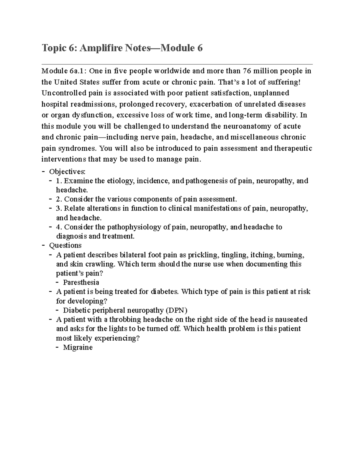 Amplifire Notes - Topic 6: Amplifire Notes—Module 6 Module 6a: One in ...