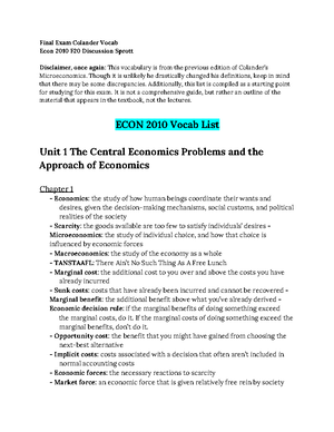Econ Final Exam Study Guide - Units 1- 3 questions all economies have ...
