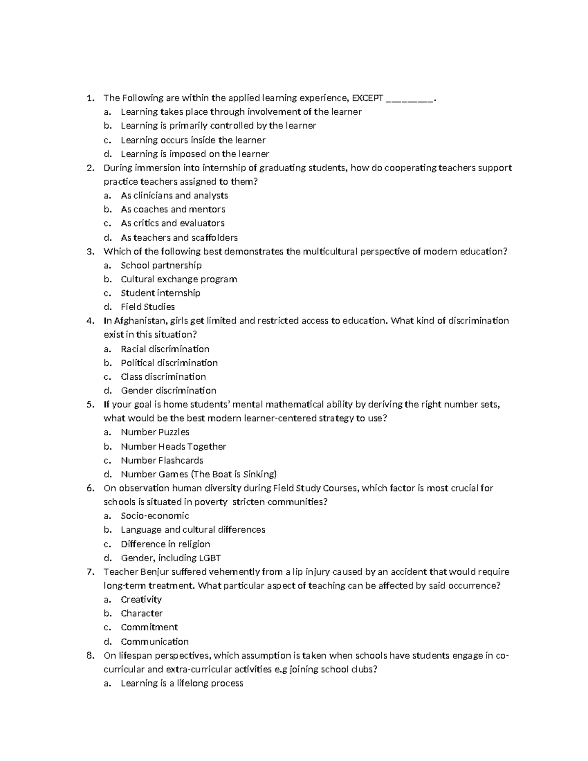 Why why encode - Prof Reading - The Following are within the applied ...
