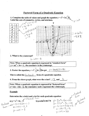 Mfm2p introductiontoquadraticequations soln 2-2 - Math 121.3 - Studocu