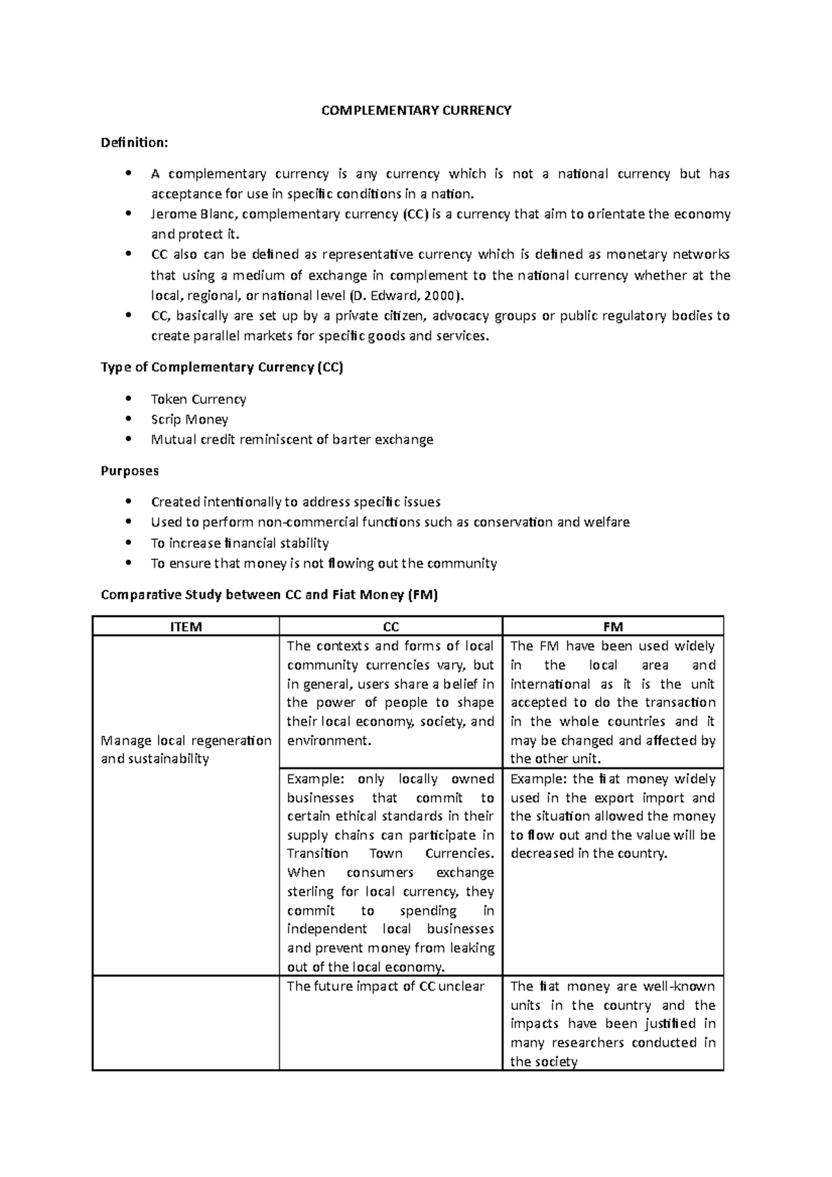 Complementary Currency extra notes - COMPLEMENTARY CURRENCY Definition ...
