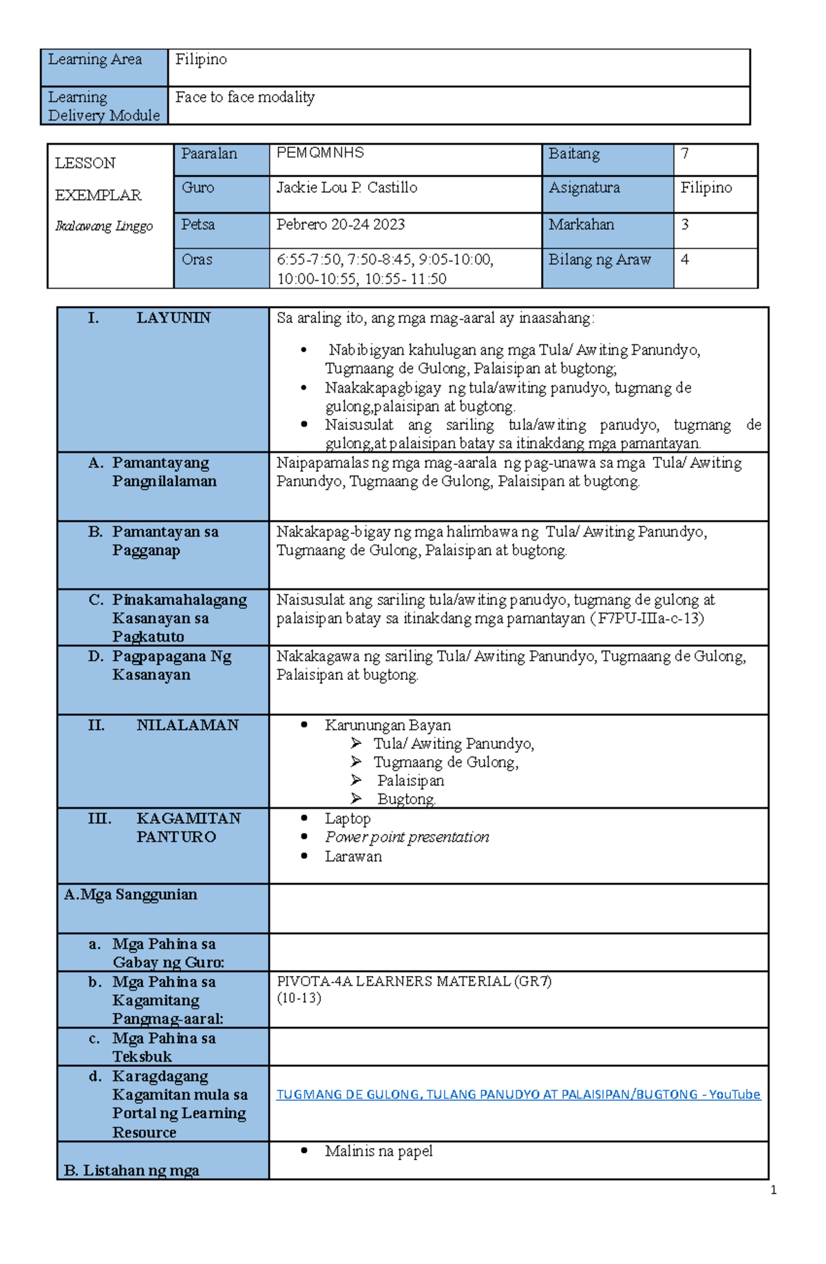 Week2 . quarter 3 tula awiting panudyo,palaisipan at bugton - Learning ...