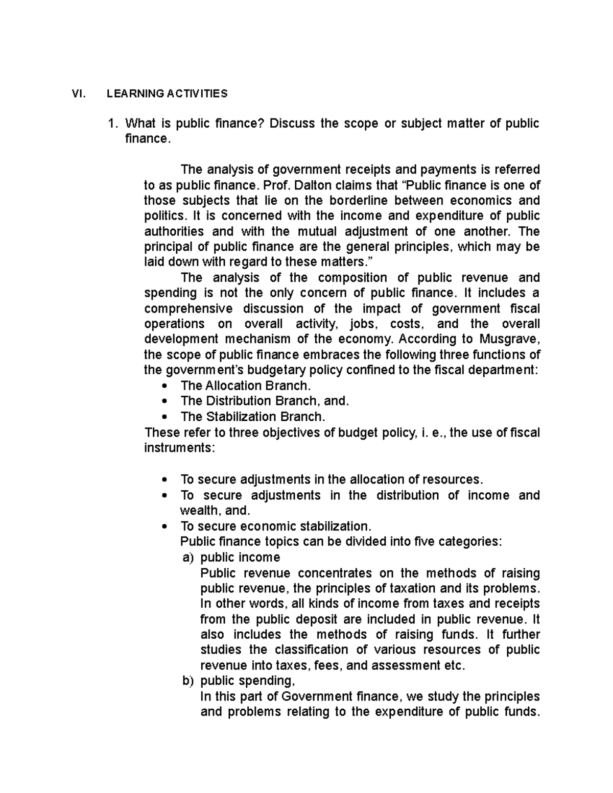 Module 1 Answer MGT3 VI LEARNING ACTIVITIES What Is Public Finance Discuss The Scope Or module-1-answer-mgt3-vi-learning-activities-what-is-public-finance-discuss-the-scope-or