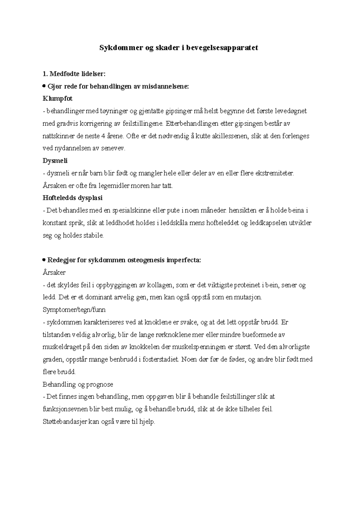 Sykdommer i bevegelsesapparatet studiespørsmål - Sykdommer og skader i ...