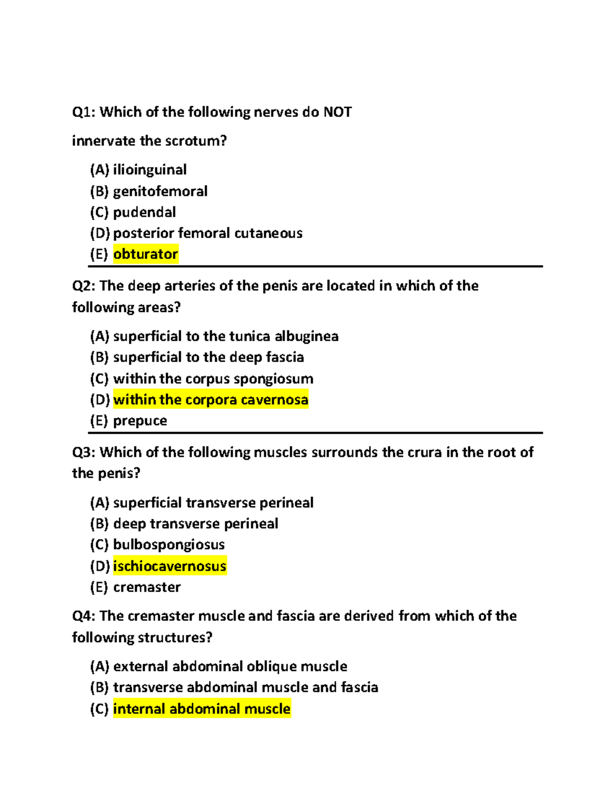 Anatomy MCQs 1 - just for practical purpose - Q1: Which of the ...