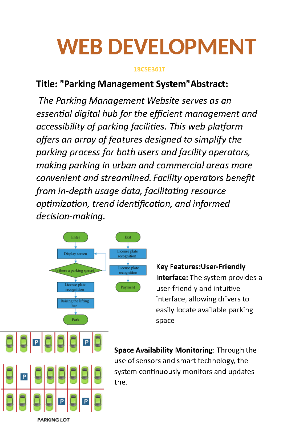 092 WEB abstract - WEB DEVELOPMENT 18CSE361T Title: "Parking Management ...