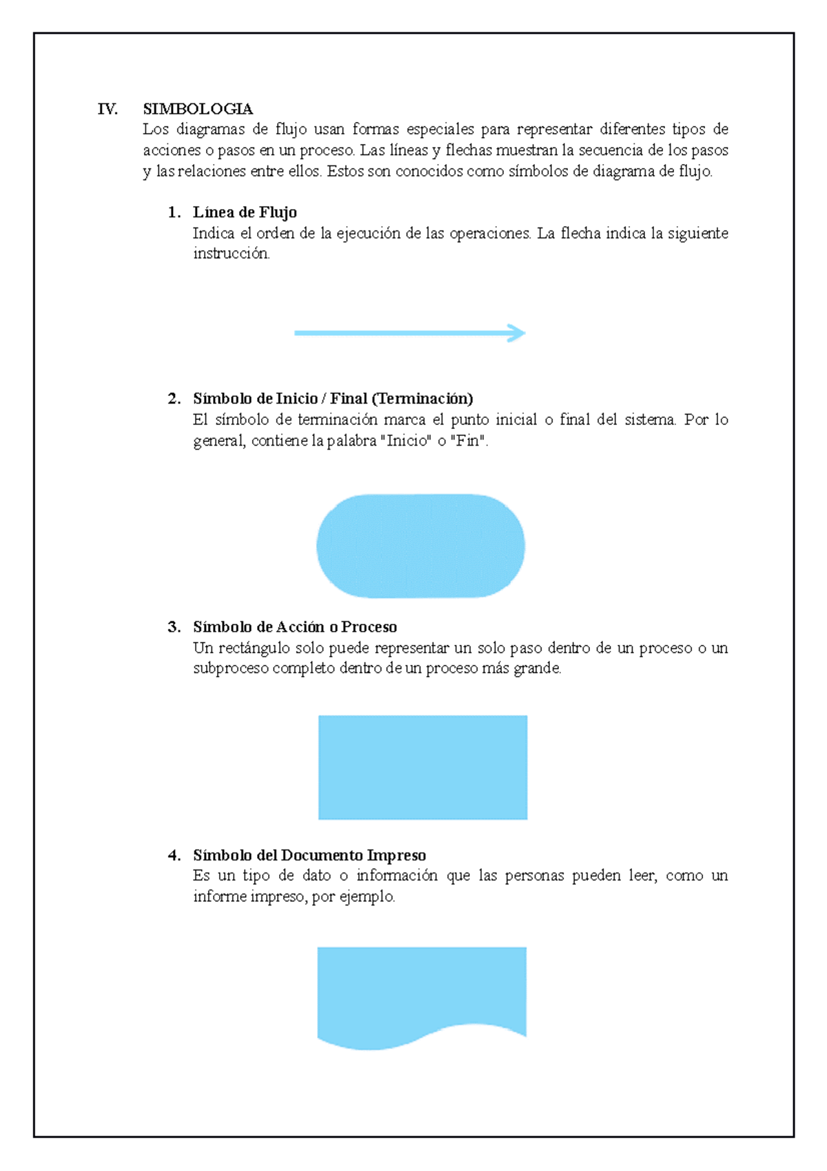 Diagrama DE Flujo ( Simbología) - IV. SIMBOLOGIA Los diagramas de flujo usan formas especiales ...