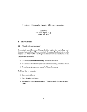 W19 Midterm 1 Answer Key - Economics 401. Midterm Exam I Answer Key David A. Miller February 12 ...